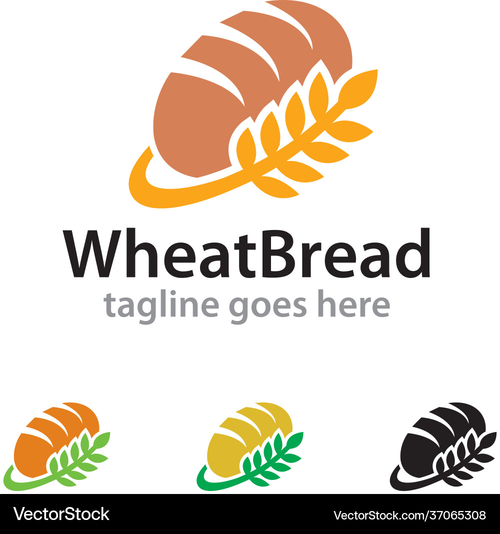 Wheat bread logo template design Royalty Free Vector Image