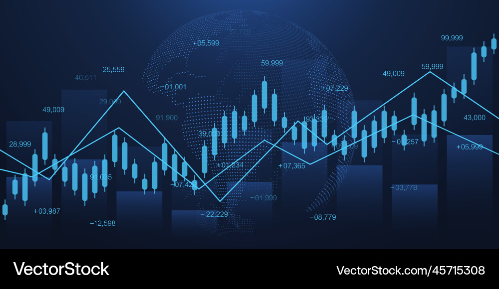 World business graph or stock market chart Vector Image