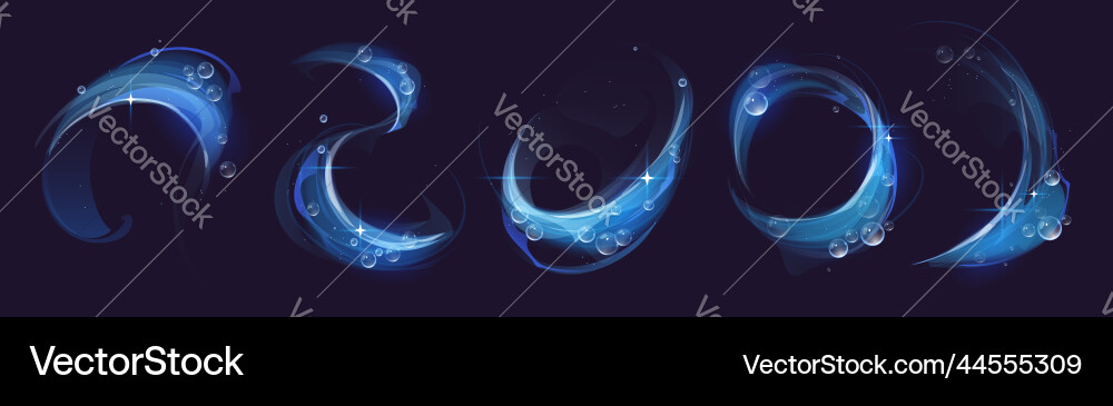 Clean effect swirl detergent with soap bubbles Vector Image