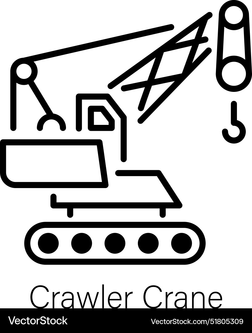 Crawler crane Royalty Free Vector Image - VectorStock