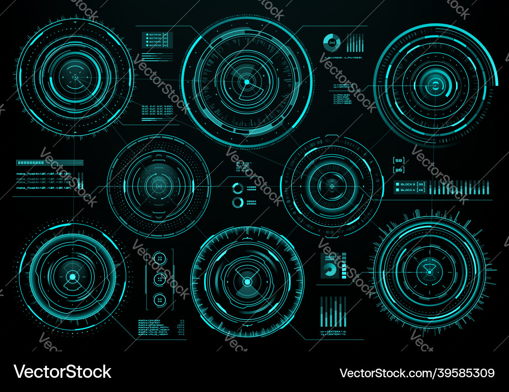 Hud futuristic circular interface screen panel Vector Image