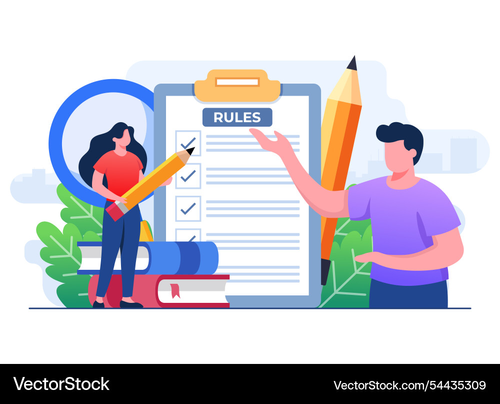People discuss company rules and regulations Vector Image