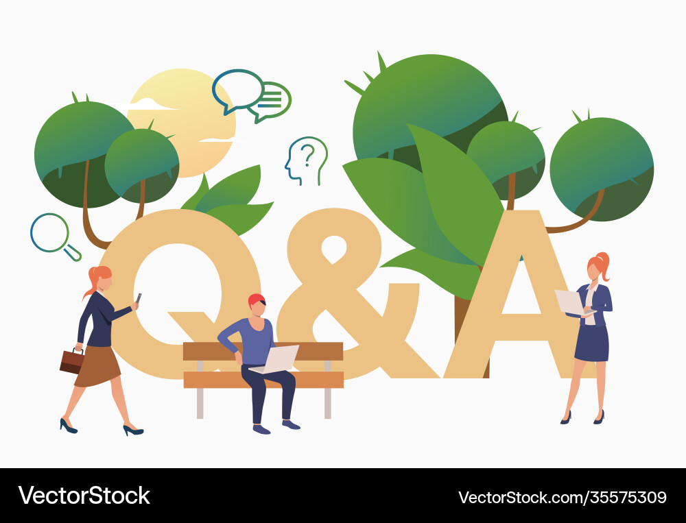 People getting answers for troubling questions Vector Image