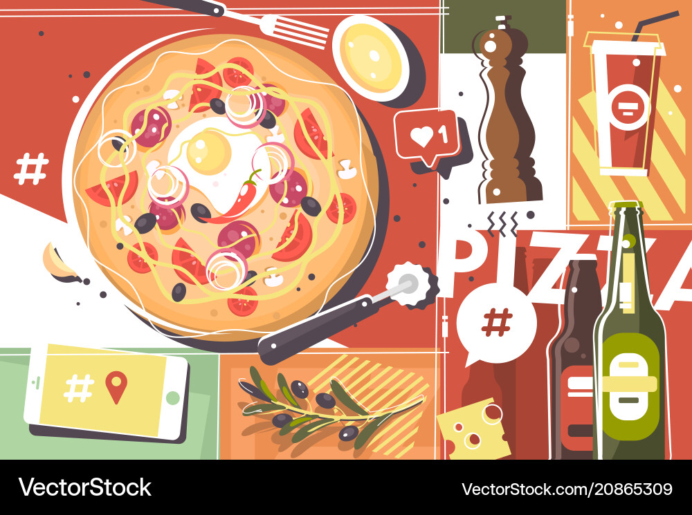 Pizza abstract background Royalty Free Vector Image