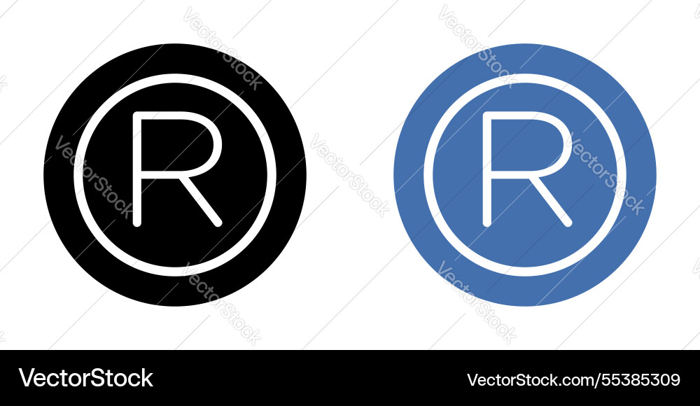 Registered icons pack in black and colored version