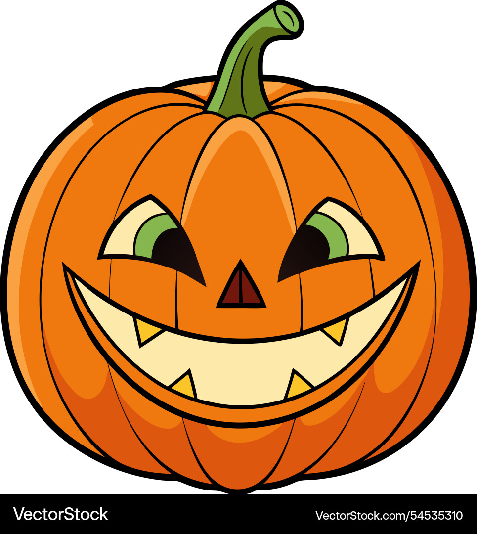 A halloween themed jack o lantern cartoon style Vector Image