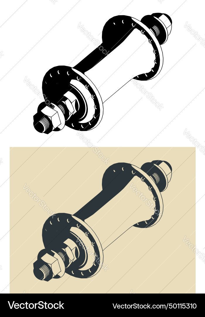 Bicycle front wheel hub Royalty Free Vector Image