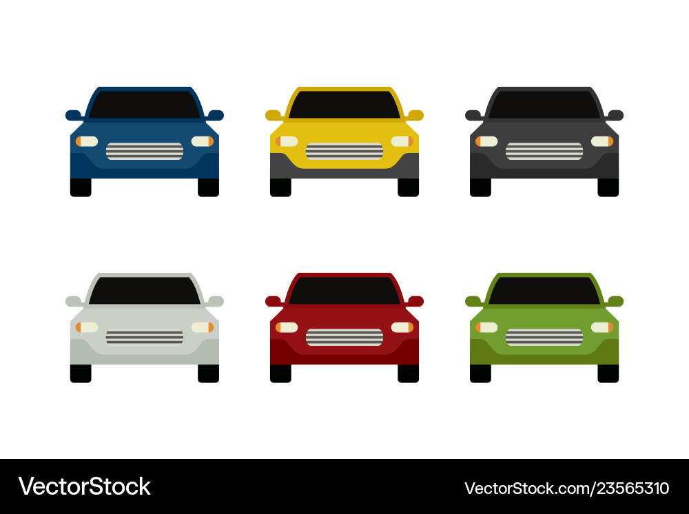 Colorful Car Icons Royalty Free Vector Image - VectorStock