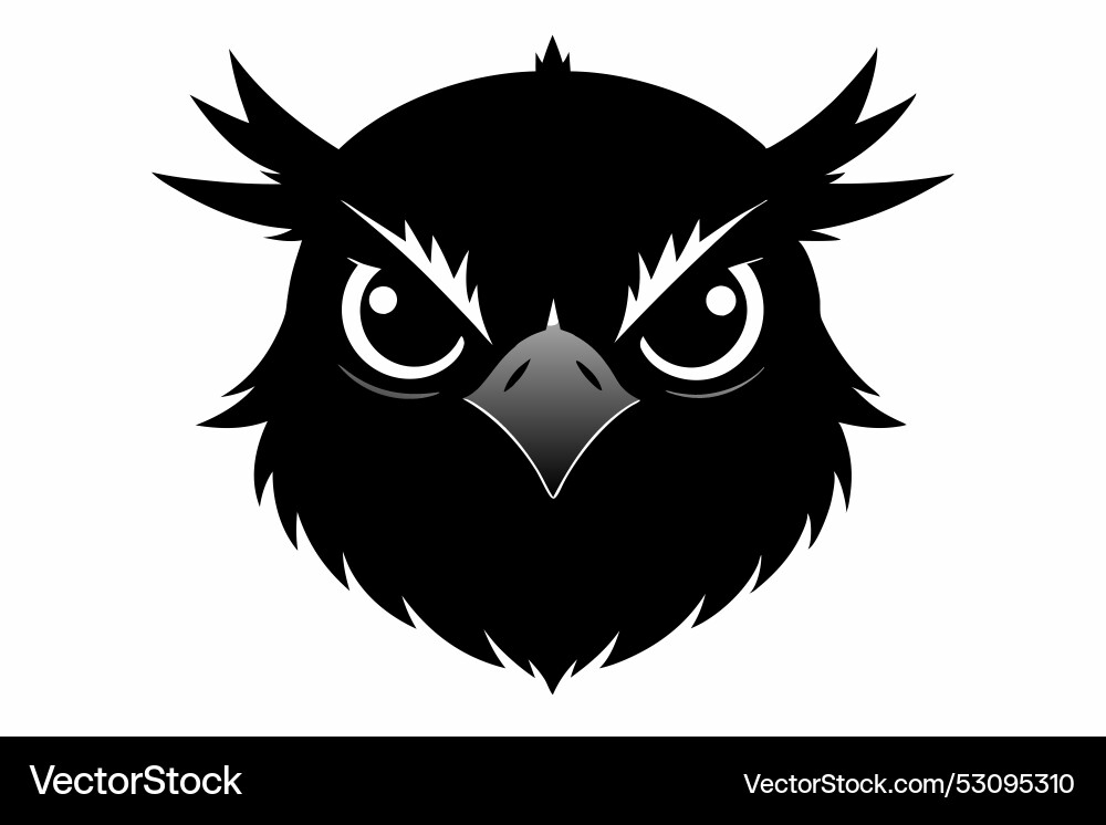 Cuckoo face black silhouette e Royalty Free Vector Image