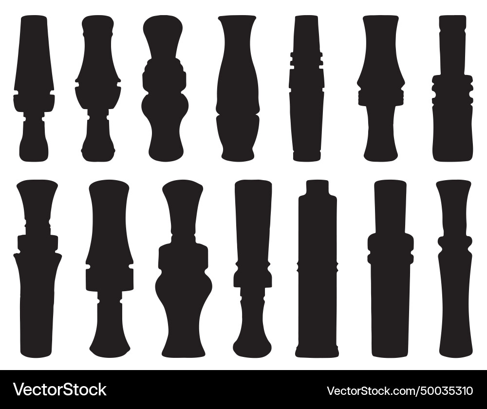 Duck call silhouette art Royalty Free Vector Image