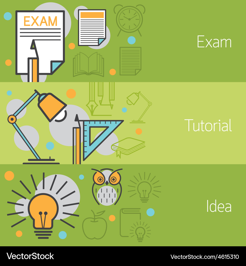 Exam tutorial idea banner Royalty Free Vector Image