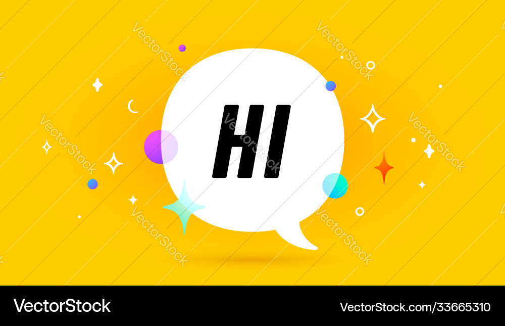 Hi banner speech bubble poster Royalty Free Vector Image