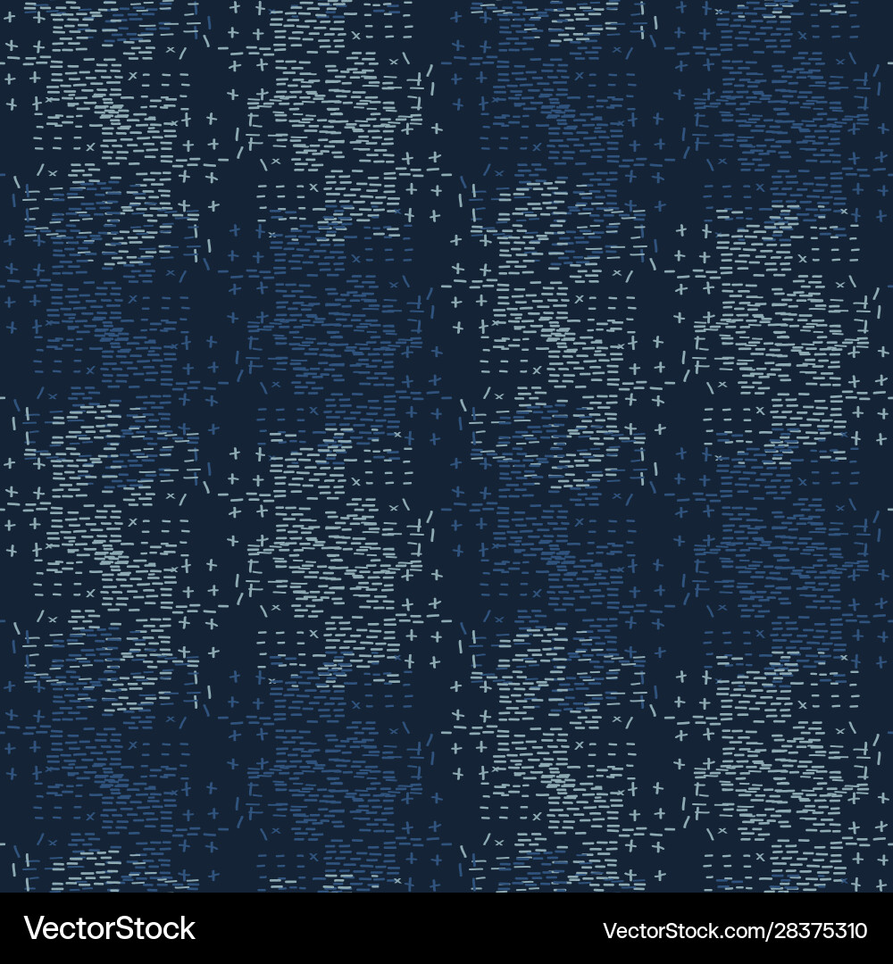 Indigo Boro Fabric Texture Royalty Free Vector Image