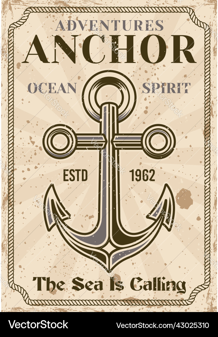 Nautical poster in vintage style Royalty Free Vector Image