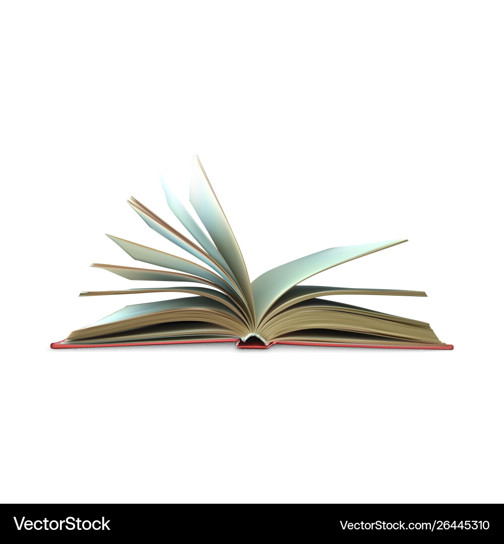 Realistic open book template with white Royalty Free Vector