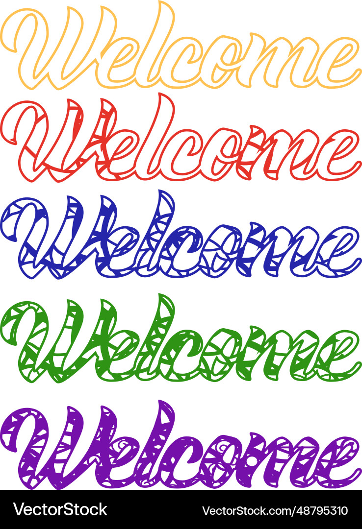Welcome multilayer lettering decor Royalty Free Vector Image