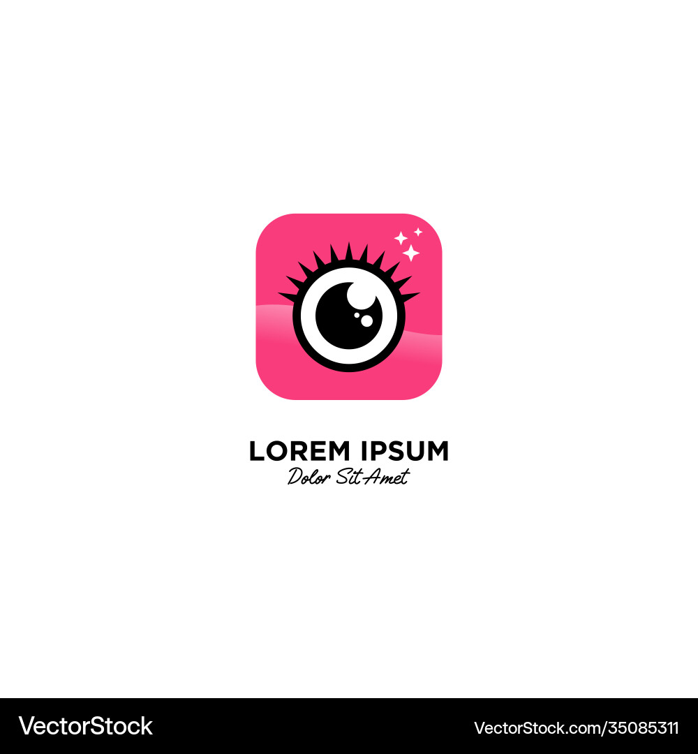 Beauty camera logo icon Royalty Free Vector Image