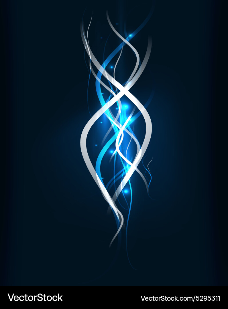Blue wave in dark space Royalty Free Vector Image