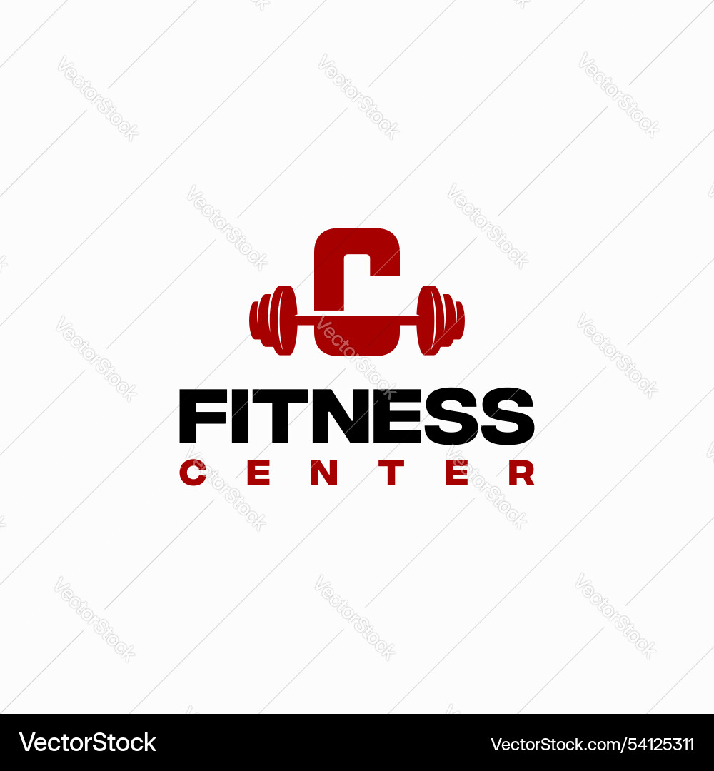 C initial fitness center logotype template Vector Image