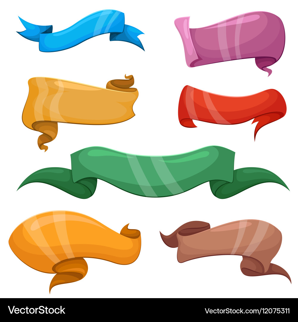 Cartoon banners and comic ribbons set Royalty Free Vector