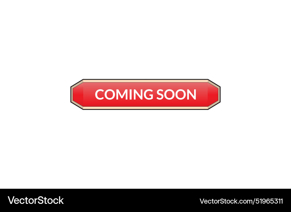 Coming soon red ribbon label banner open Vector Image