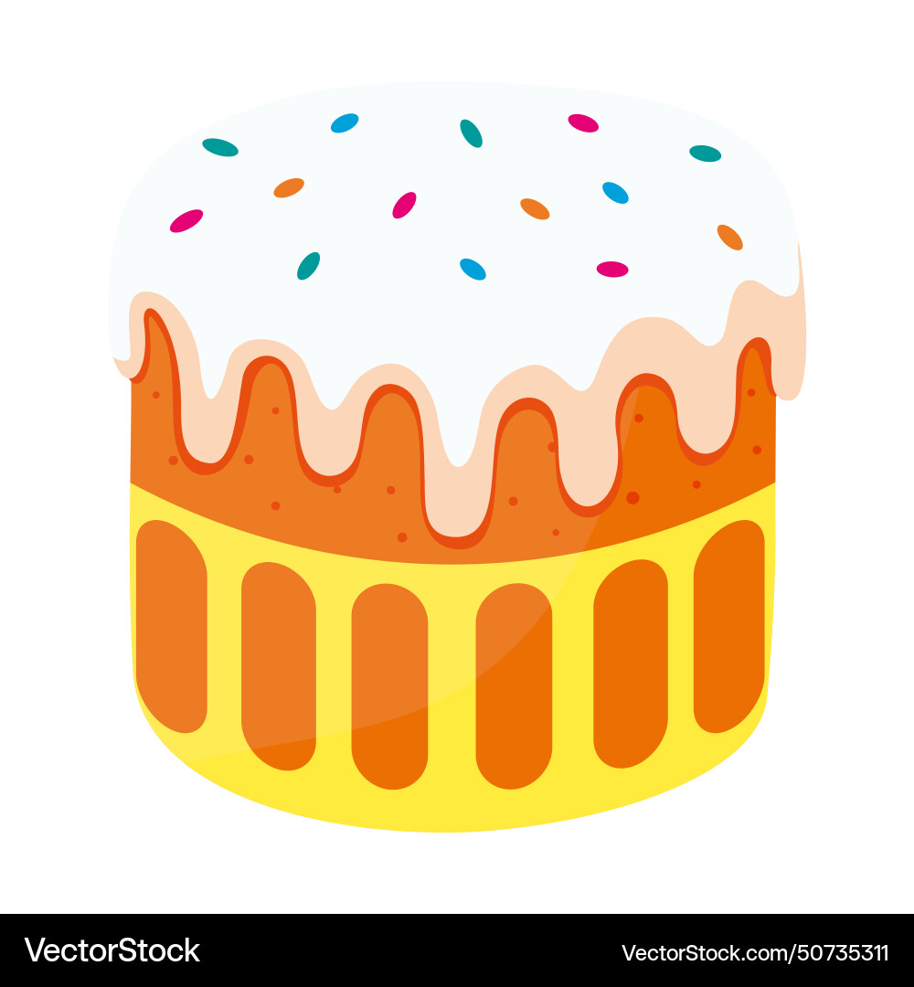 Easter cake traditional sweet bread Royalty Free Vector