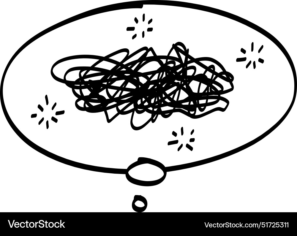 Exhausted dizzy confused stressed thought bubble Vector Image