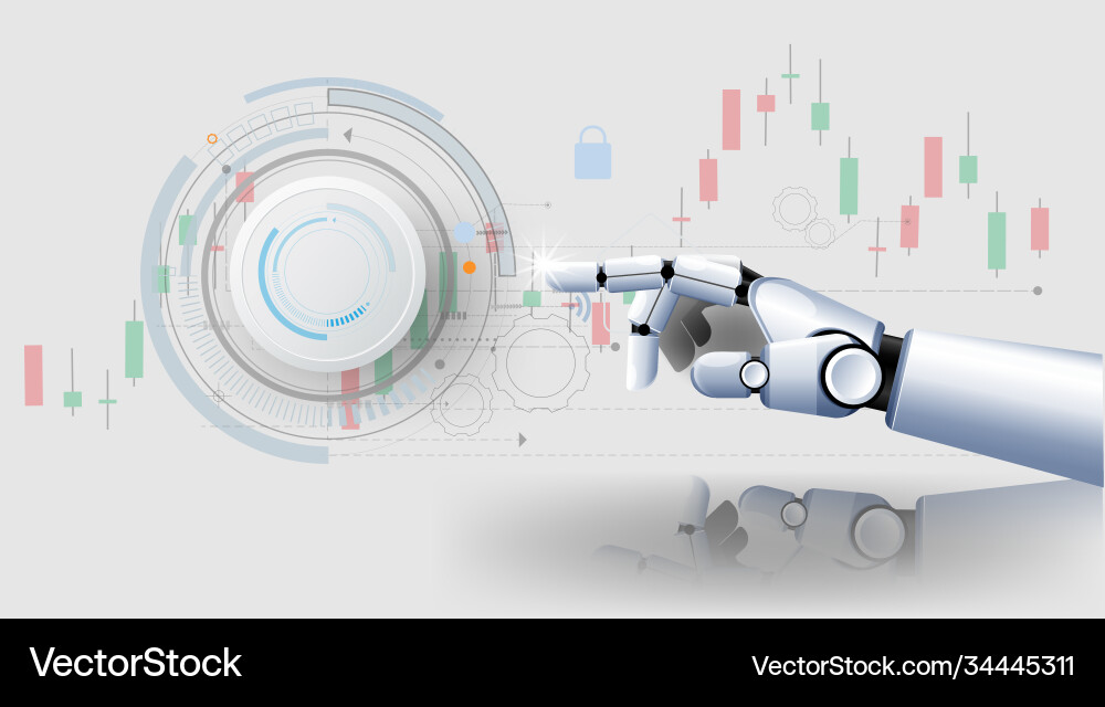 Futuristichand robot security controls futuristic Vector Image