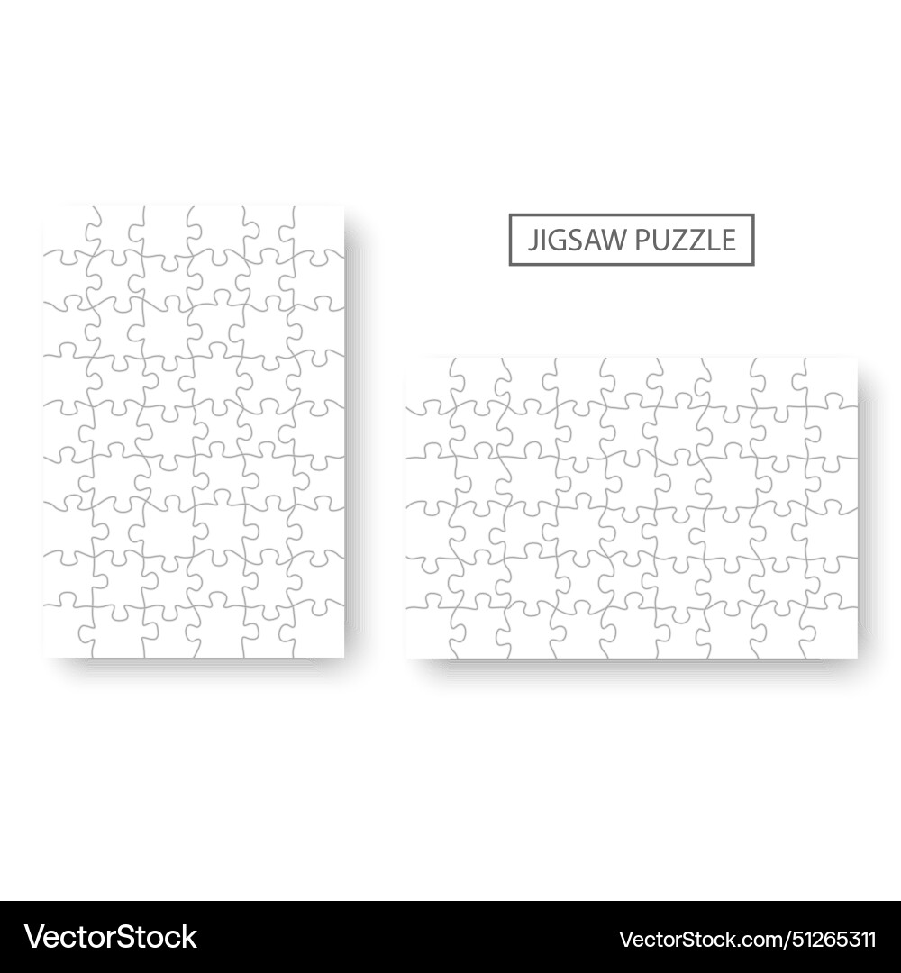 Jigsaw puzzle mockup template Royalty Free Vector Image