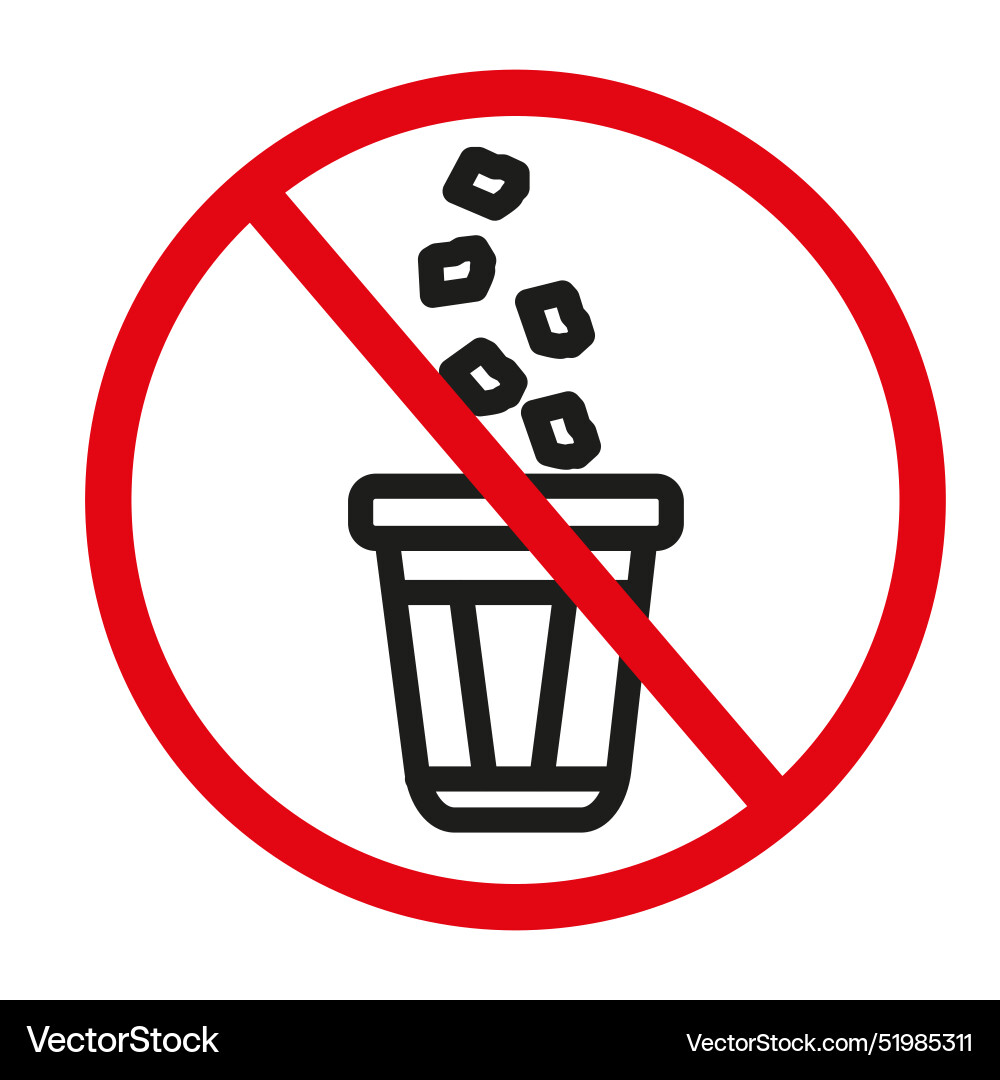 No garbage dumping allowed sign for environmental Vector Image
