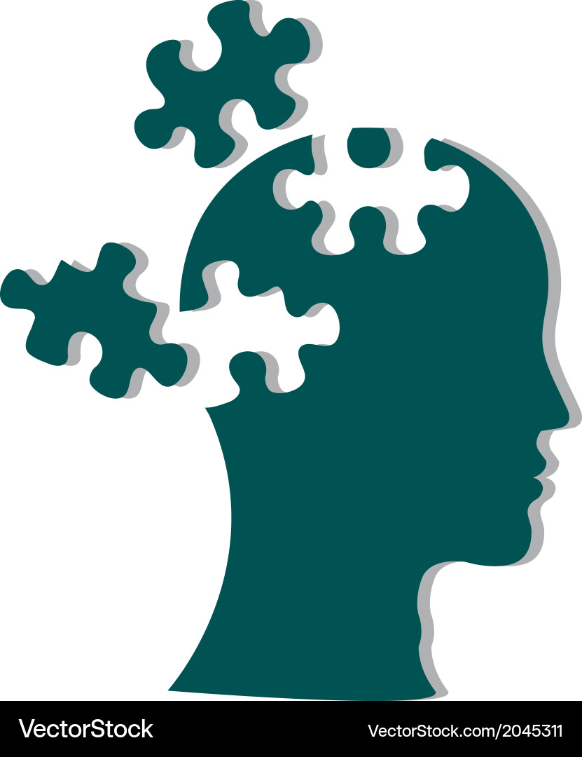 Psychology Puzzle Head Royalty Free Vector Image