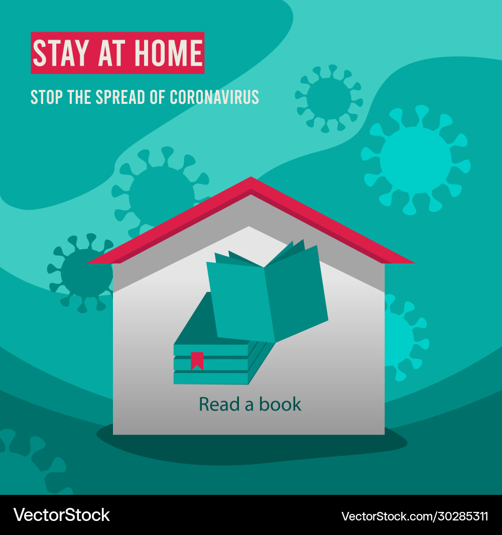 Stay at home and read a book Royalty Free Vector Image