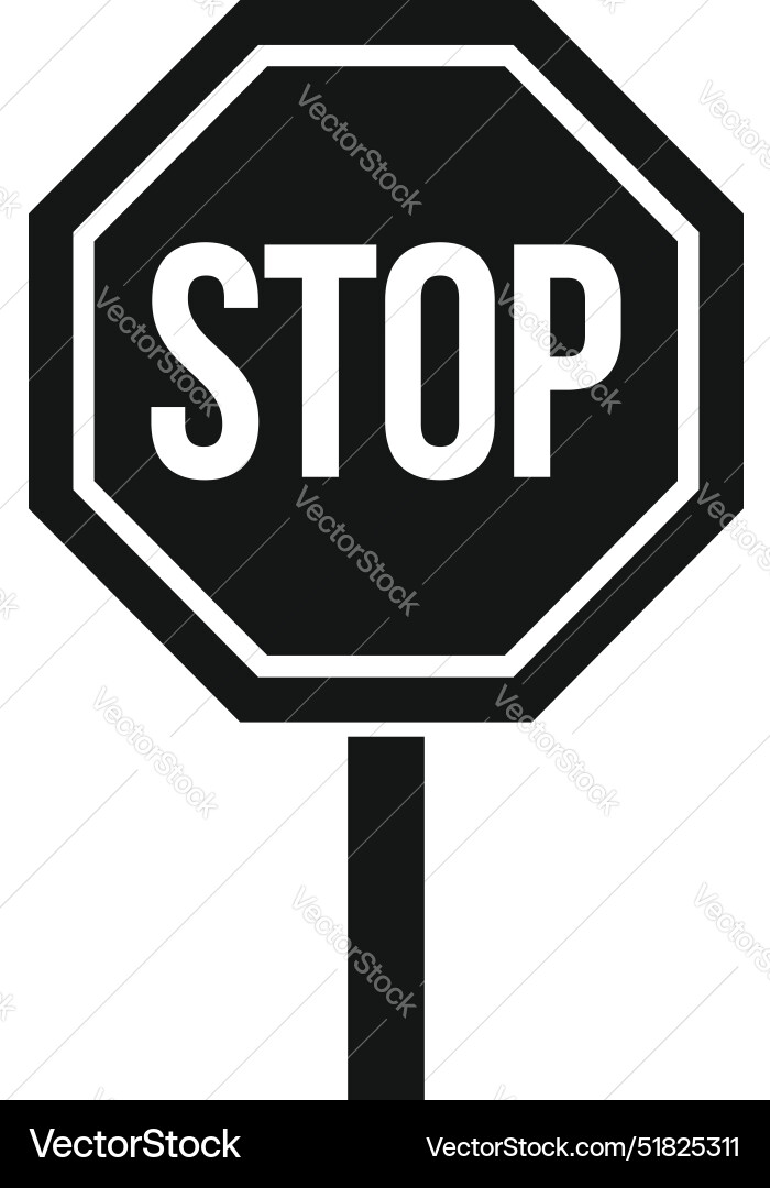 Stop sign standing on a pole showing signal Vector Image