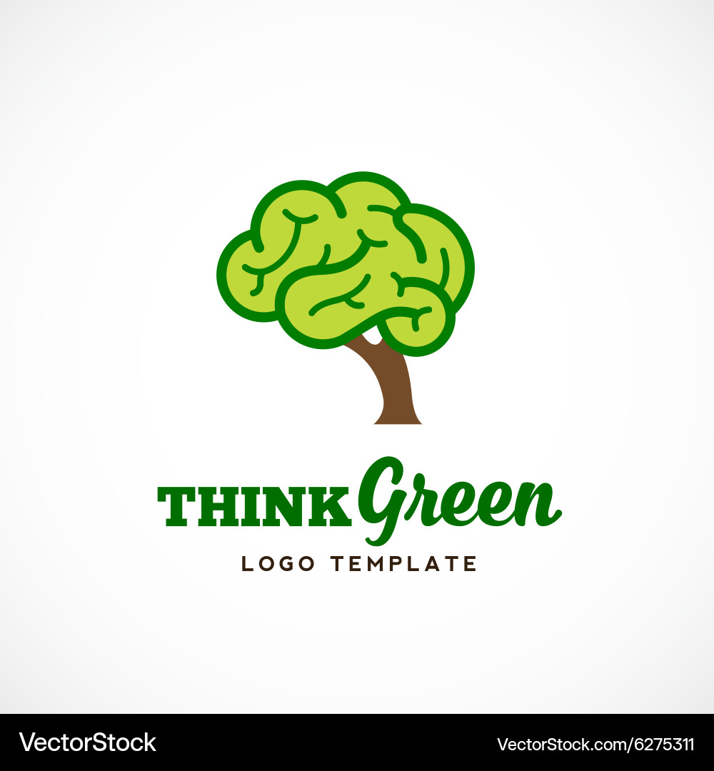Think green abstract eco logo template Royalty Free Vector