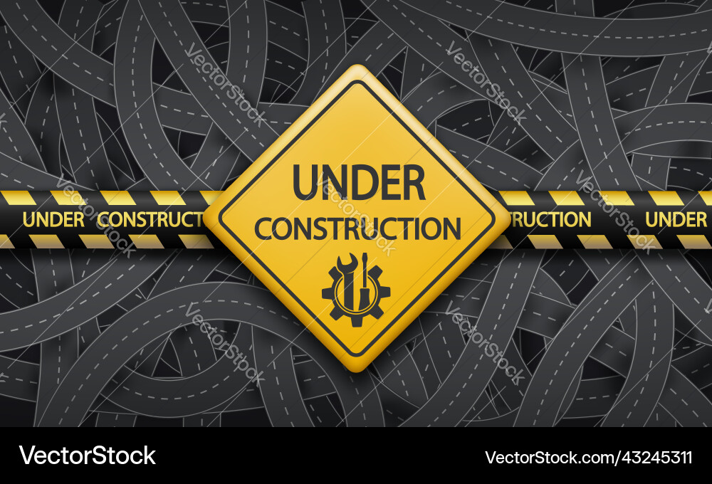 Under construction road sign Royalty Free Vector Image