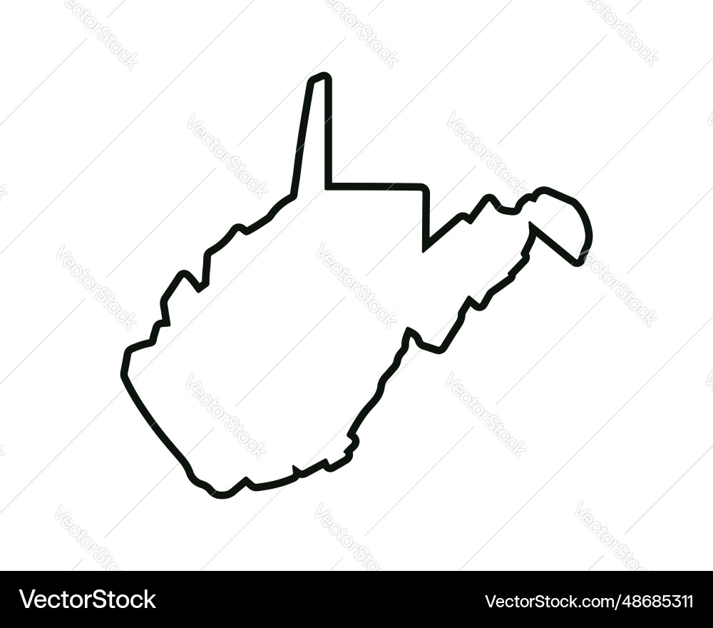 Us state map west virginia outline symbol Vector Image