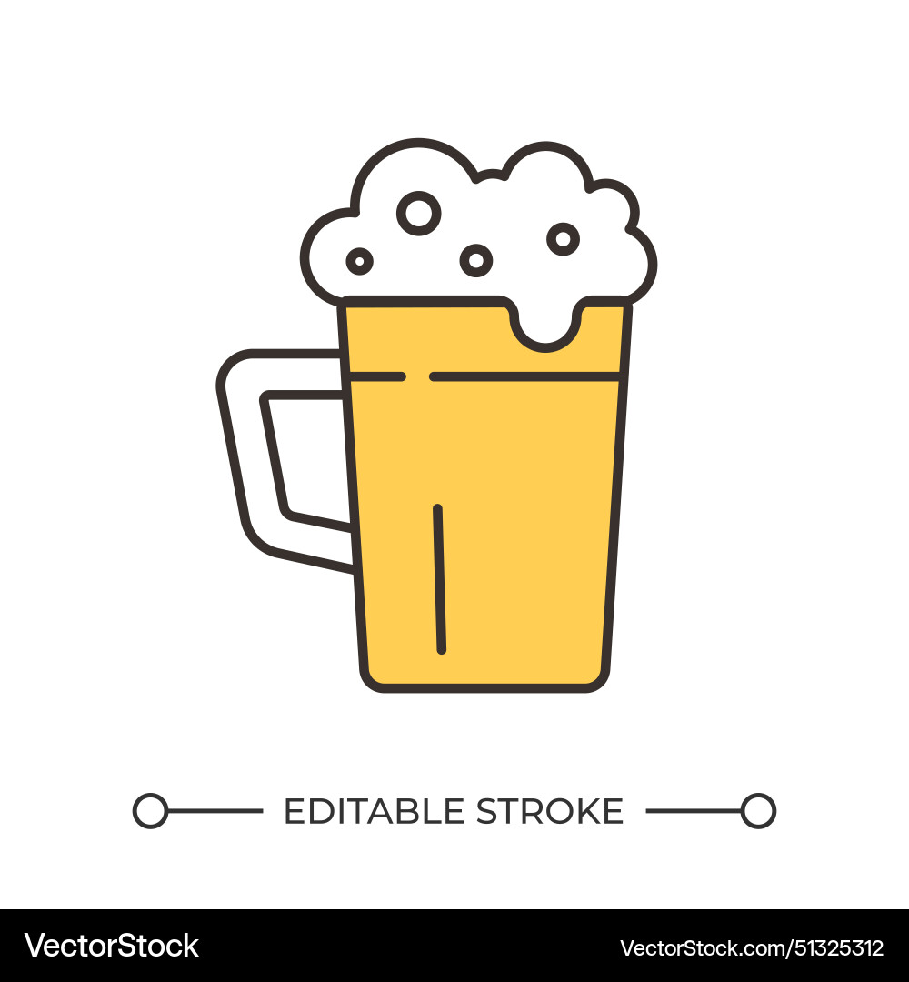 Beer mug rgb color icon Royalty Free Vector Image