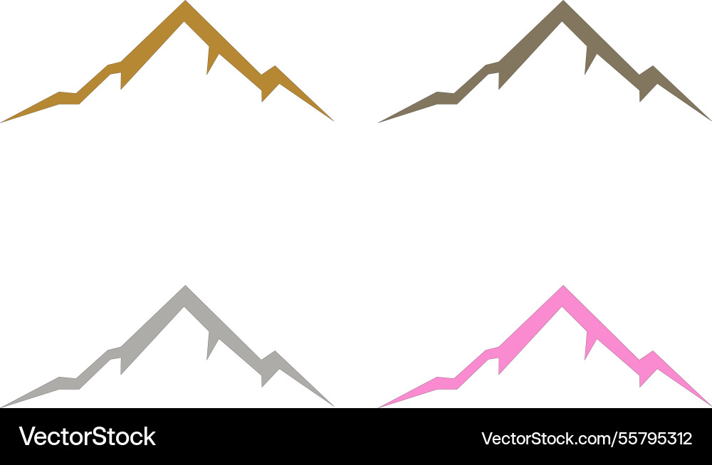 Colorful hills sign symbol logo Royalty Free Vector Image