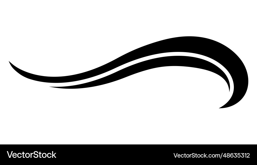 Double curve wave swoosh tail line swash Vector Image