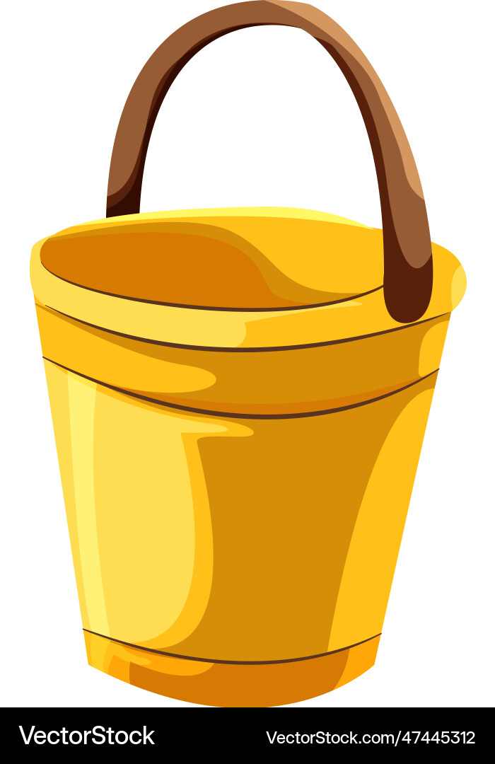 Empty bucket cartoon isolated Royalty Free Vector Image