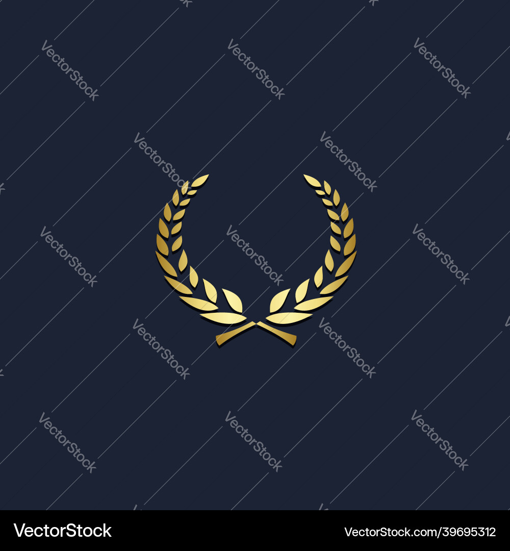 Gold Wheat Emblem Award Logo Royalty Free Vector Image