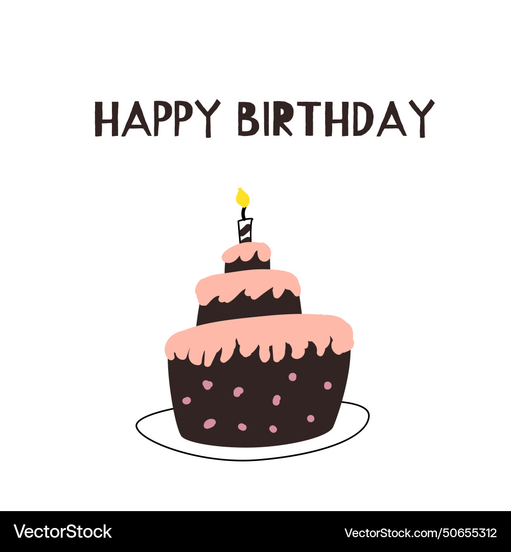 Happy birthday cake background - card template Vector Image