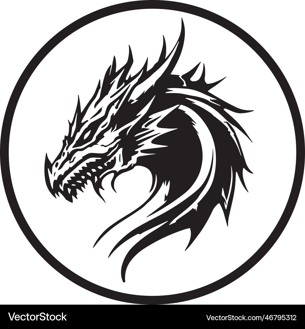 Head dragon icon design logo template Royalty Free Vector