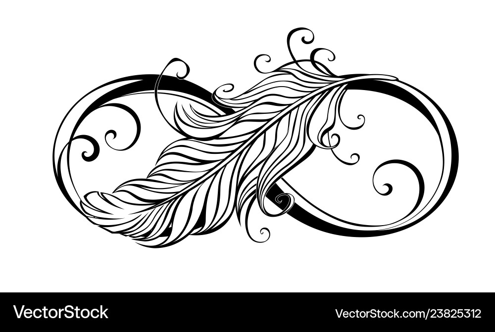 Infinity Feather Symbol Royalty Free Vector Image