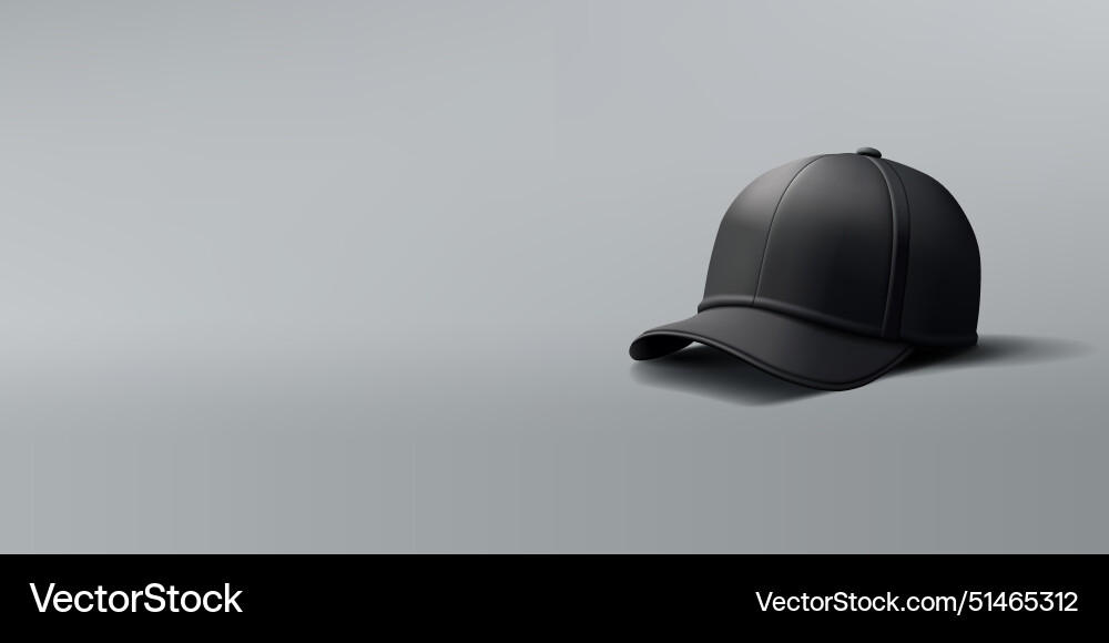 Realistic black 3d cap baseball for branding Vector Image