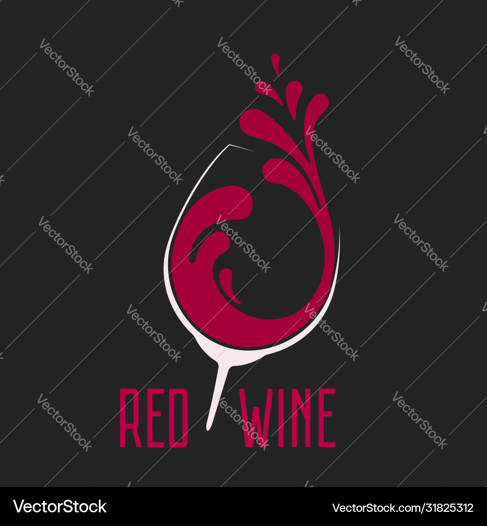Red Wine Splash Logo – Royalty-Free Vector | VectorStock