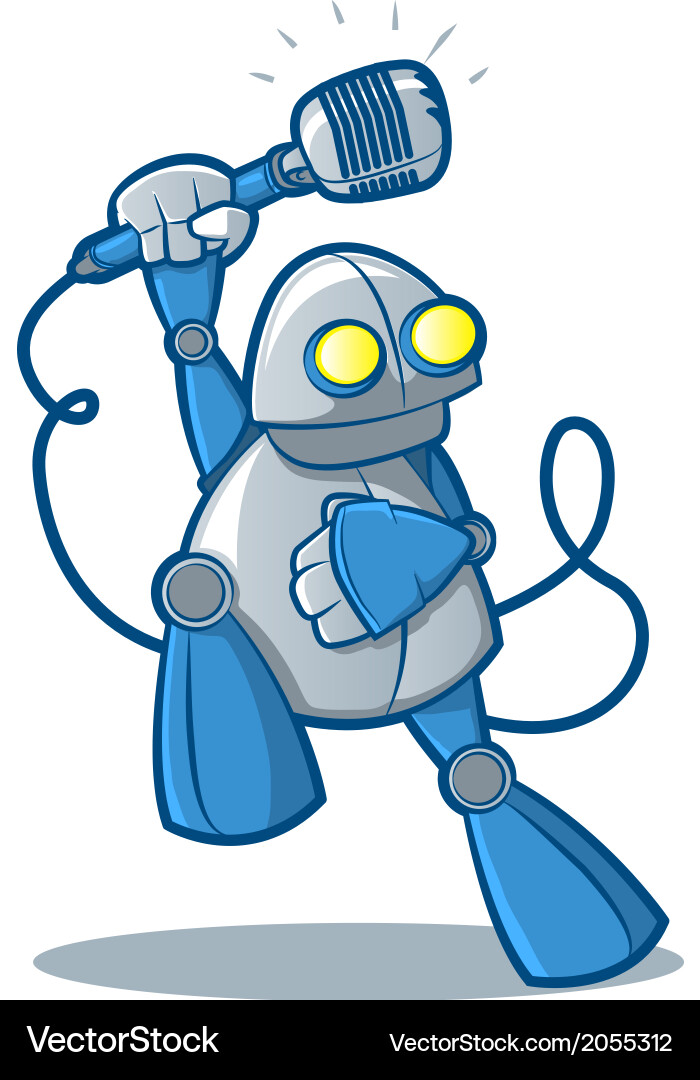 Retro Robot Singer Royalty Free Vector Image - VectorStock