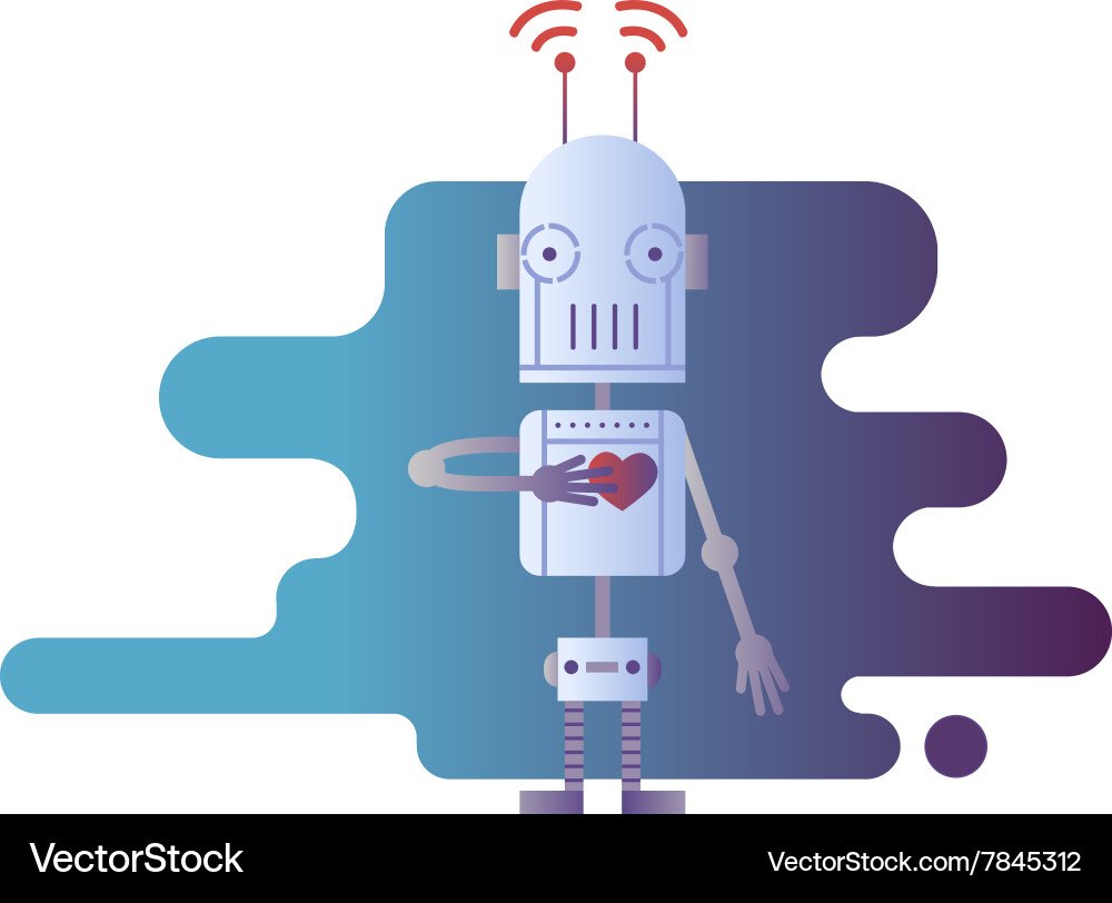 Robot design flat Royalty Free Vector Image - VectorStock