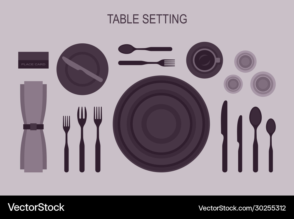 Table setting Royalty Free Vector Image - VectorStock