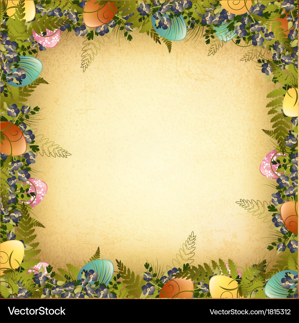 Vintage Easter Frame with Eggs Royalty Free Vector Image